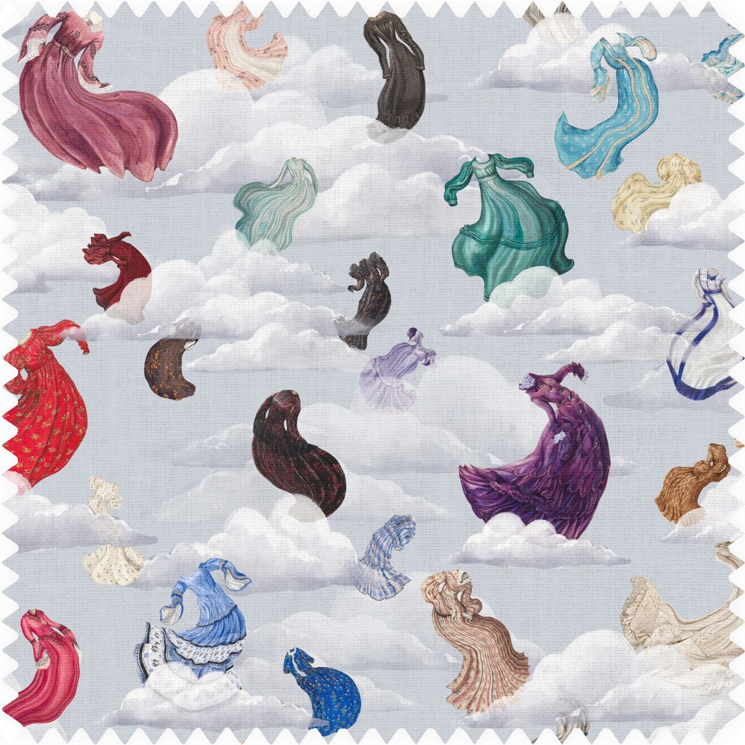 Clouds Fabric, Flying Frocks Fabric, Victorian Fabric, Designer Fabric ...