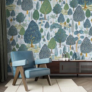 Indian 'pichwai' Trees Wallpaper, Peel & Stick Wallpaper, Traditional ...