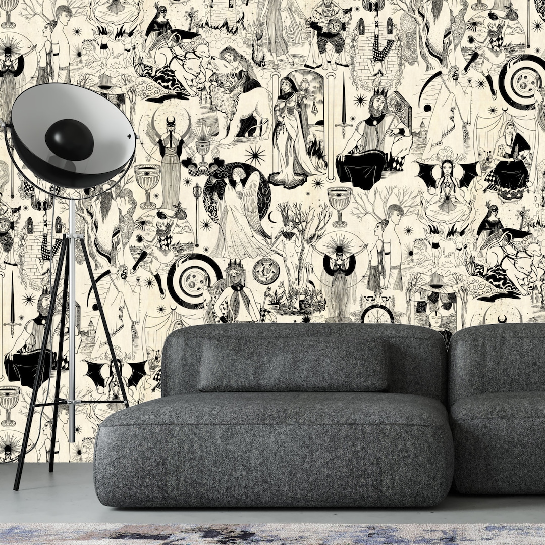 Tarot Wallpaper Mural, Peel & Stick and Traditional Wallpaper, Mystical ...