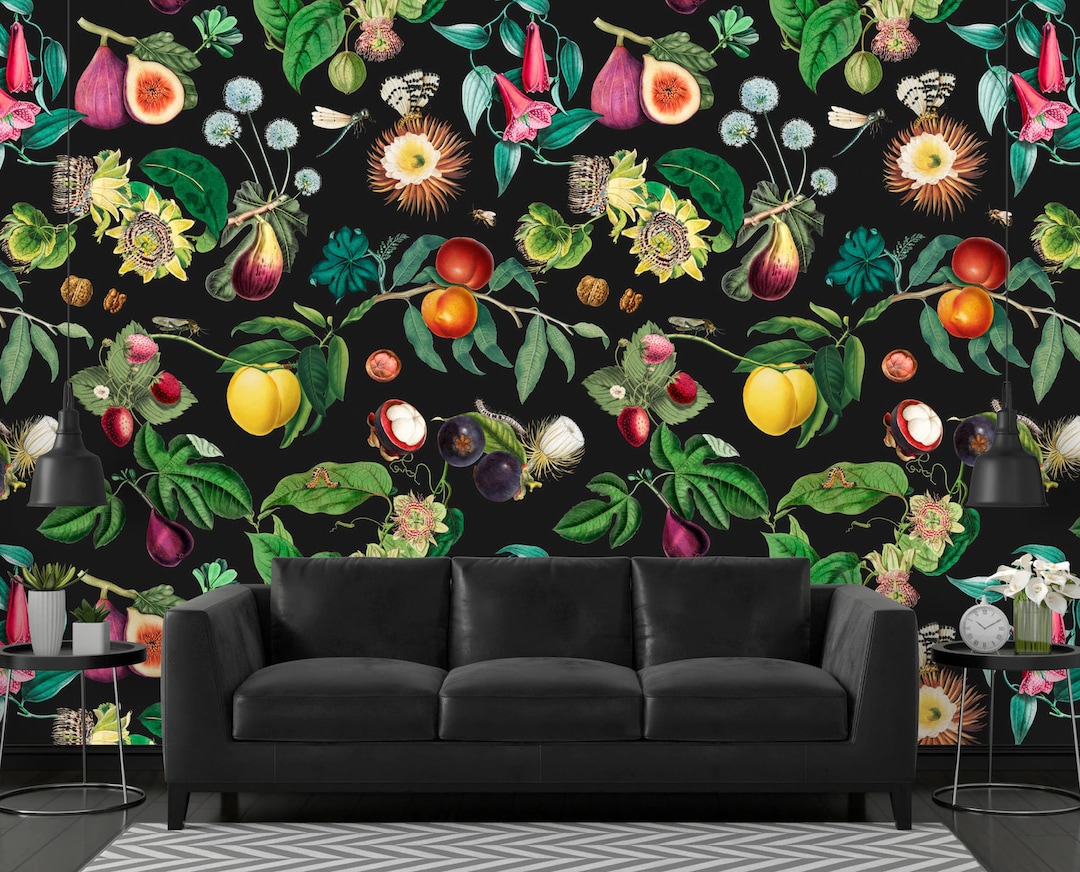 Fruits and Flora Botanical Mural, Peel & Stick and Traditional ...