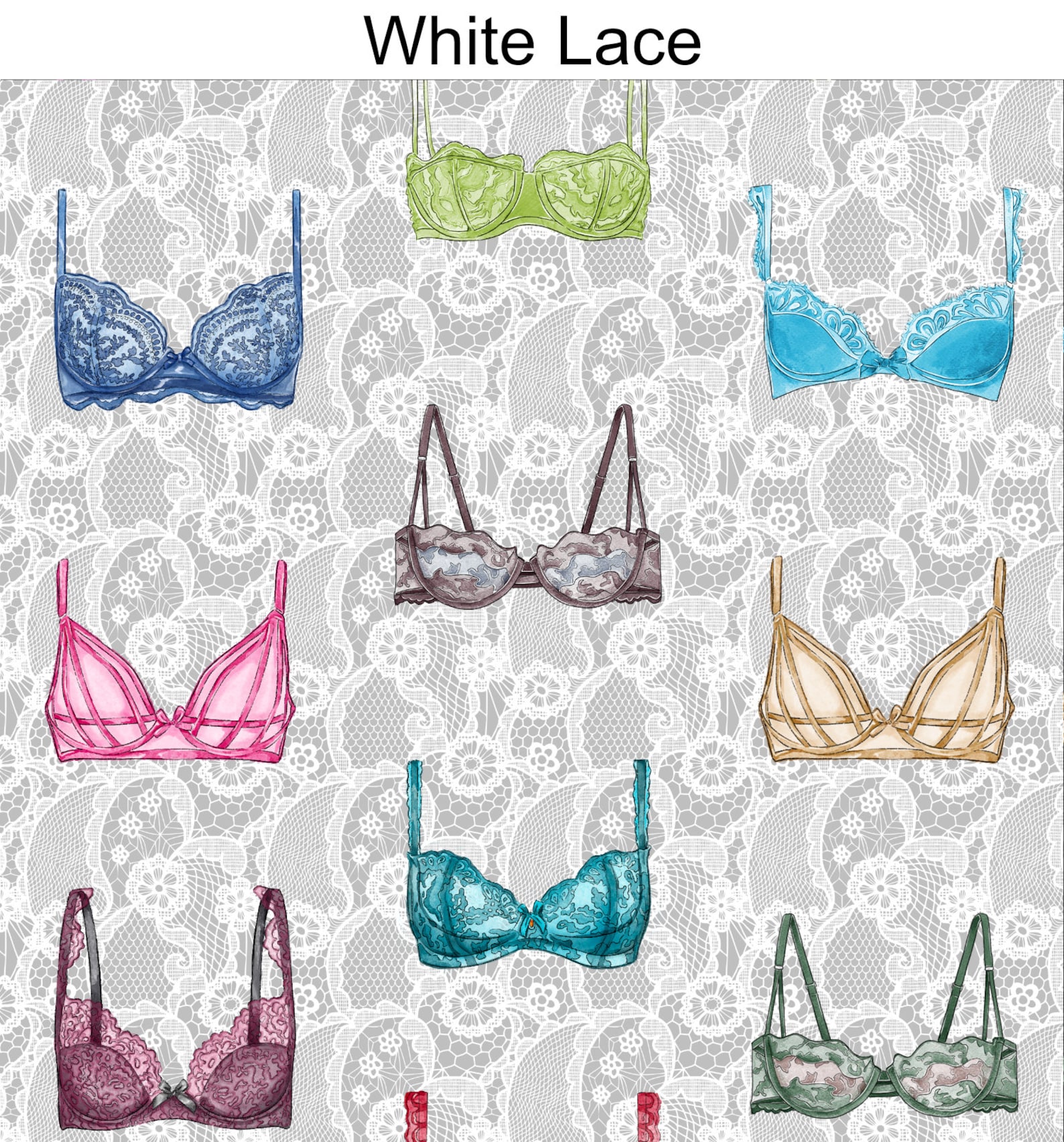 Bra Wallpaper, Peel & Stick and Traditional Wallpaper, Lingerie ...
