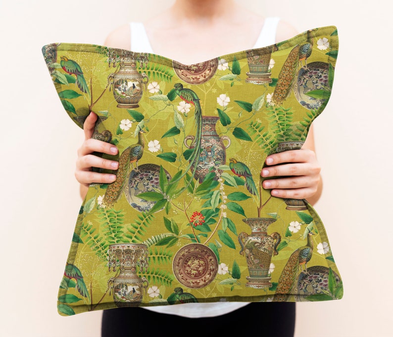 Chinese Vase Fabric Chinoiserie Fabric Oriental Velvet - Etsy