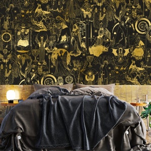 Tarot Wallpaper Mural, Peel & Stick and Traditional Wallpaper, Mystical ...