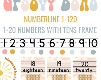 Simple Sunshine Number Line and Numbers With Ten Frame Primary Font ...