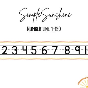 Simple Sunshine Number Line and Numbers With Ten Frame Primary Font ...