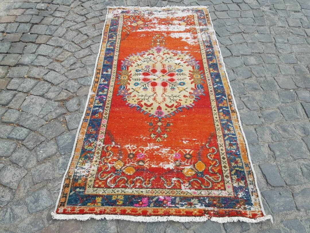 Vintage Turkish Rug | Red Turkish Rug | Handmade Turkish Rug | Area ...