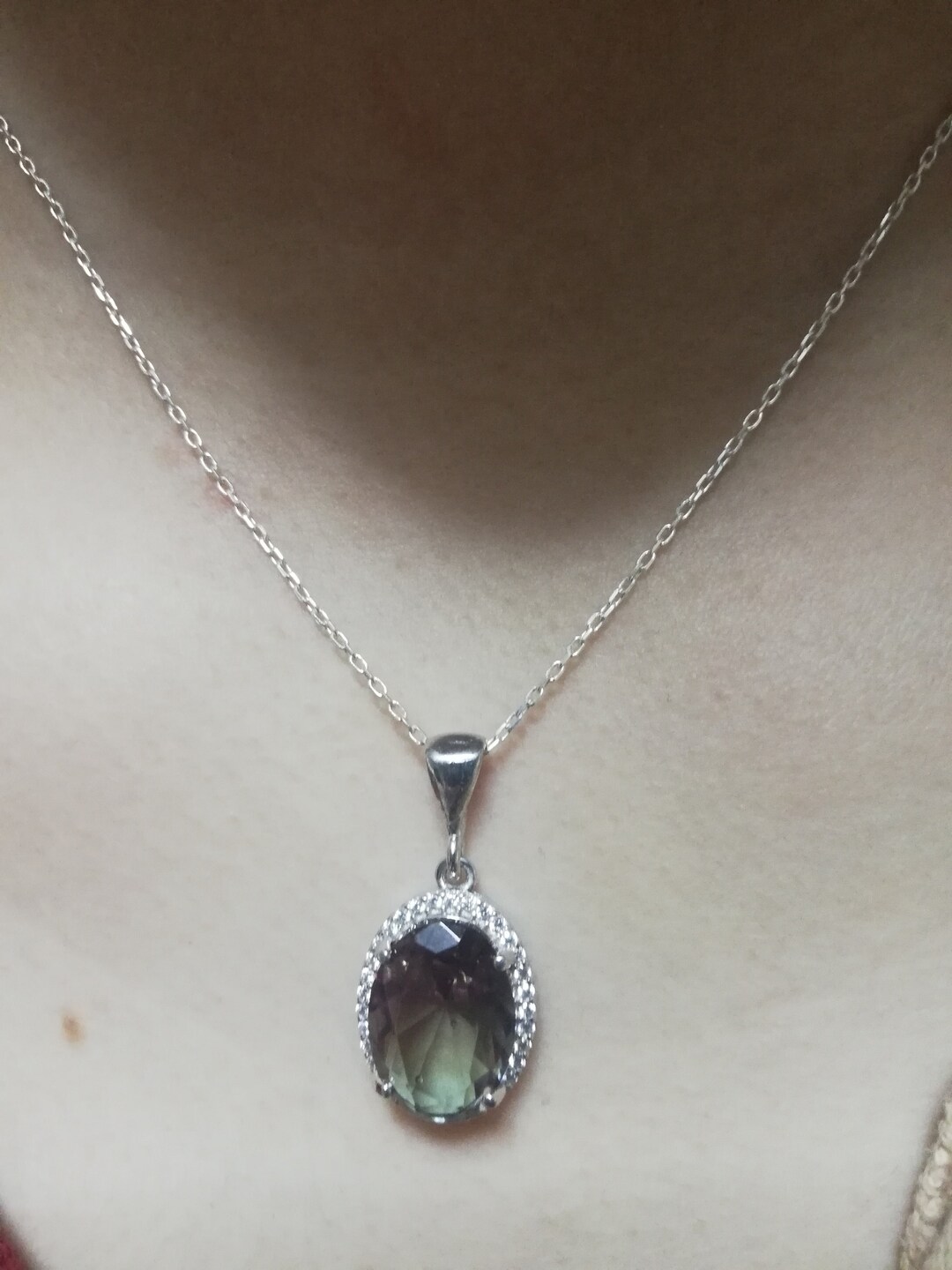 Handmade Sultanit Necklace ,silver Chain, Color Changing,turkish ...