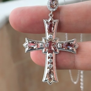 Handmade Sultanite Cross Necklace: Color Changing Turkish Diaspore, 925 ...