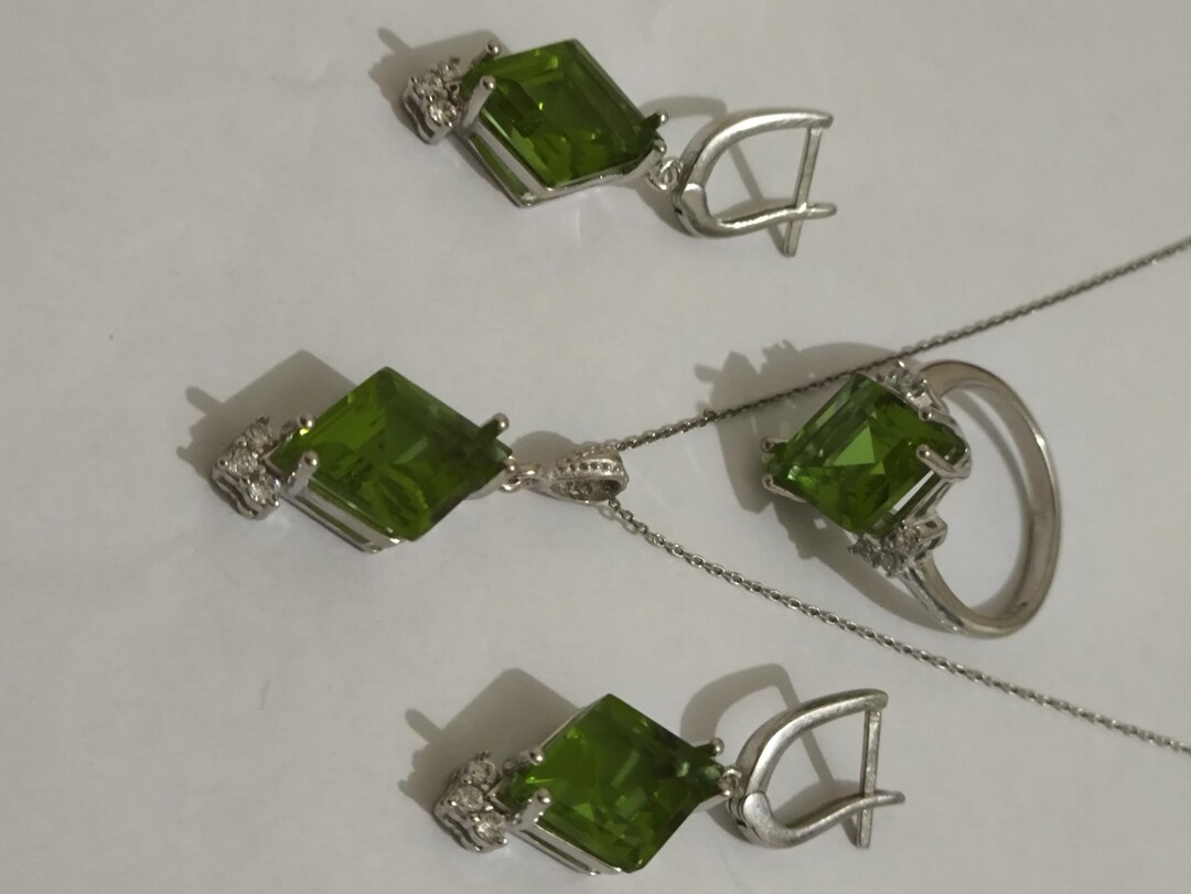 Handmade Sultanit Set,925 Sterling Silver, Ring,necklace,earring,color ...