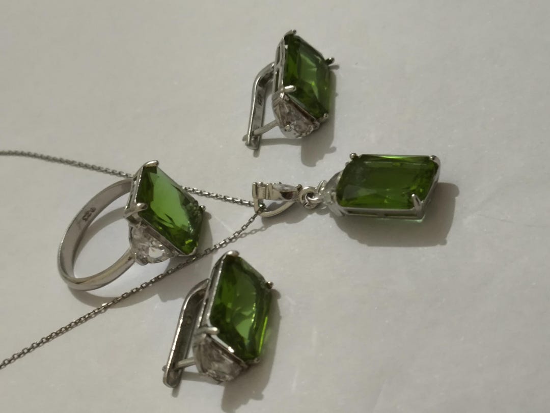 Handmade Sultanit Set,925 Sterling Silver, Ring,necklace,earring,color ...