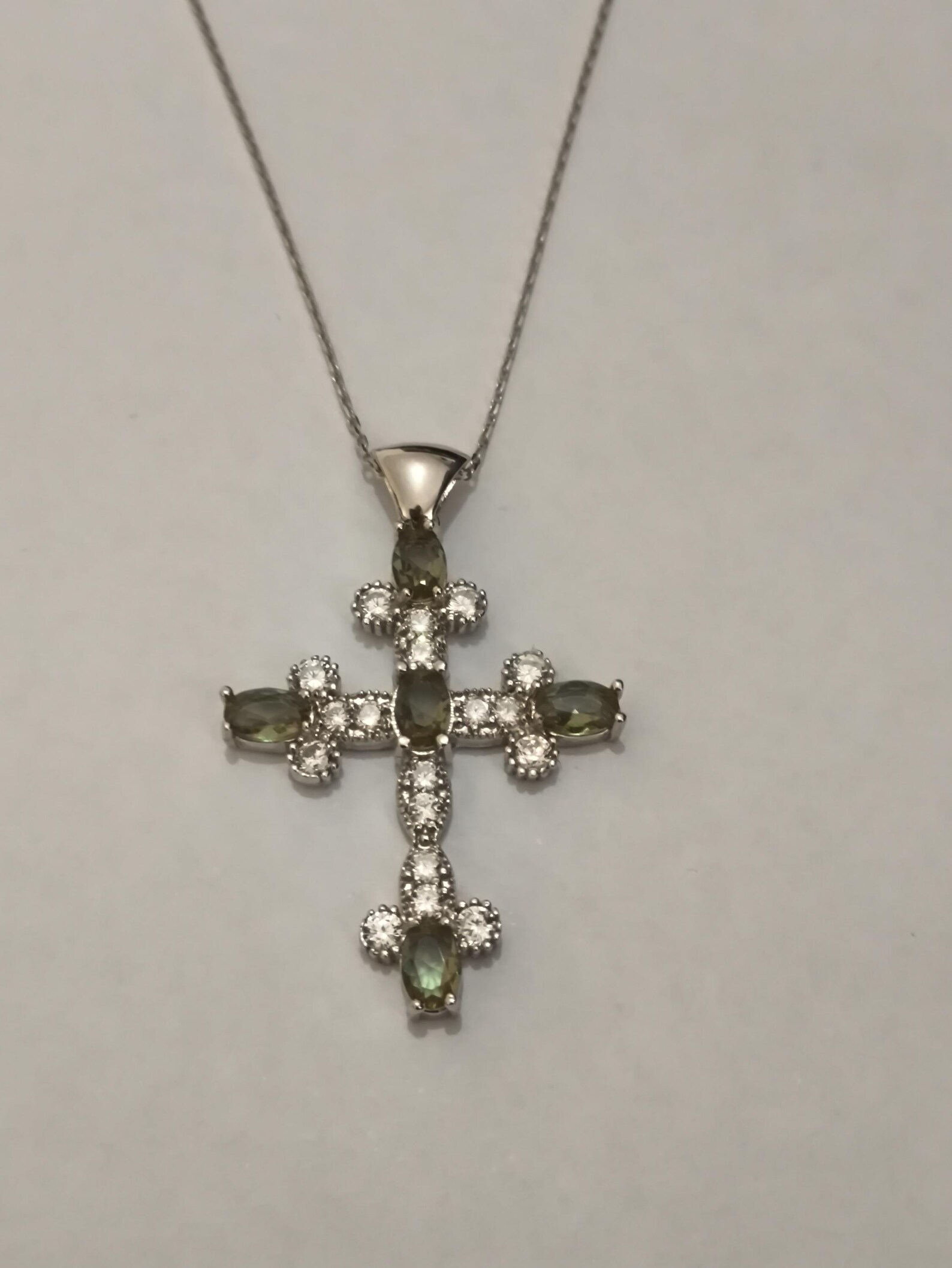 Handmade Sultanite Cross Necklace: Color Changing Turkish Diaspore, 925 ...