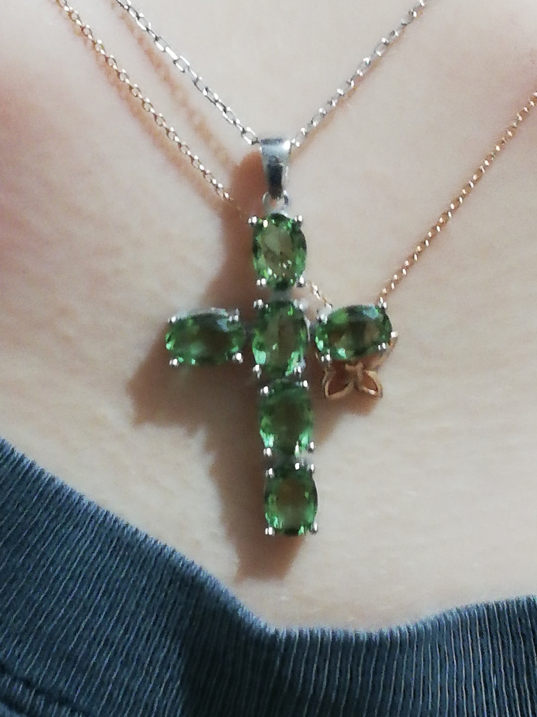 Handmade Sultanit Big Cross Necklace ,color Changing,turkish Diaspore ...