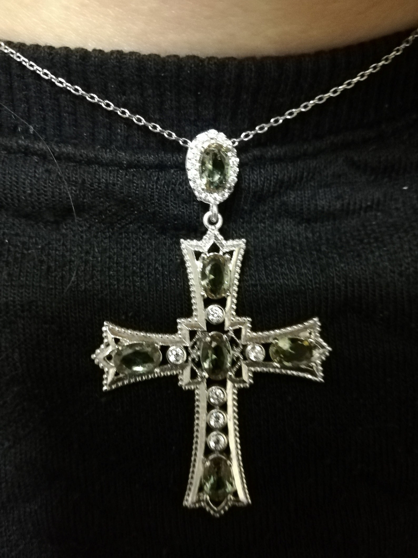 Handmade Sultanite Cross Necklace: Color Changing Turkish Diaspore, 925 ...