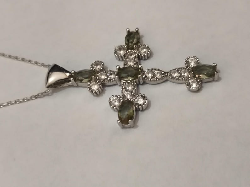 Handmade Sultanite Cross Necklace: Color Changing Turkish Diaspore, 925 ...