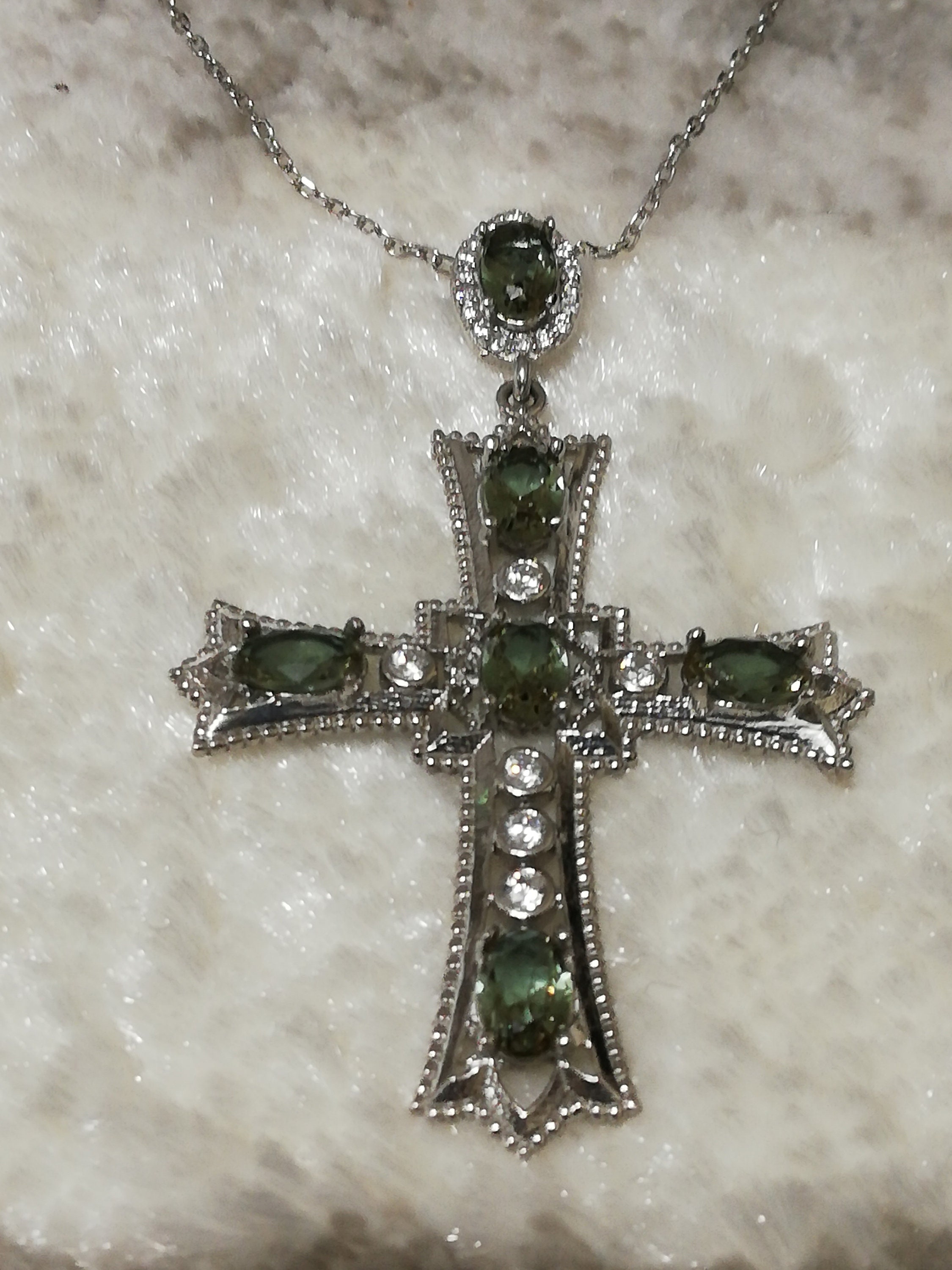 Handmade Sultanite Cross Necklace: Color Changing Turkish Diaspore, 925 ...