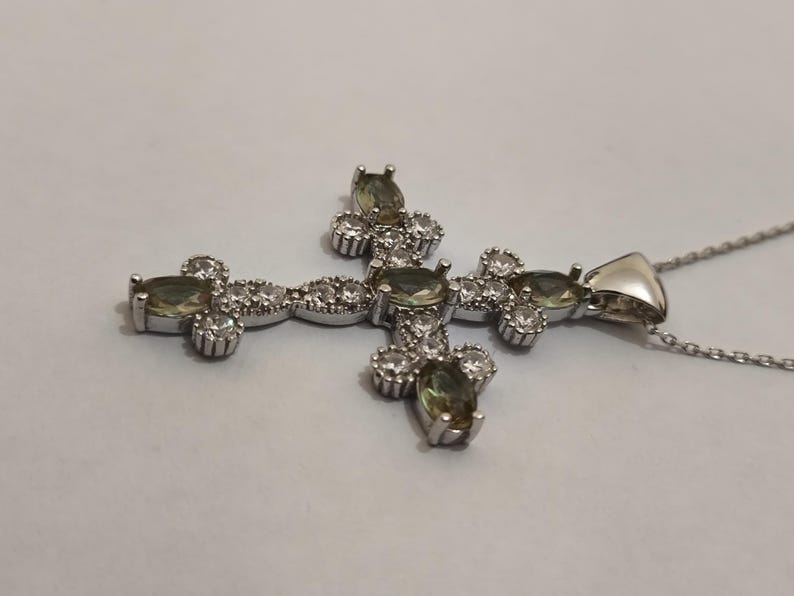 Handmade Sultanite Cross Necklace: Color Changing Turkish Diaspore, 925 ...
