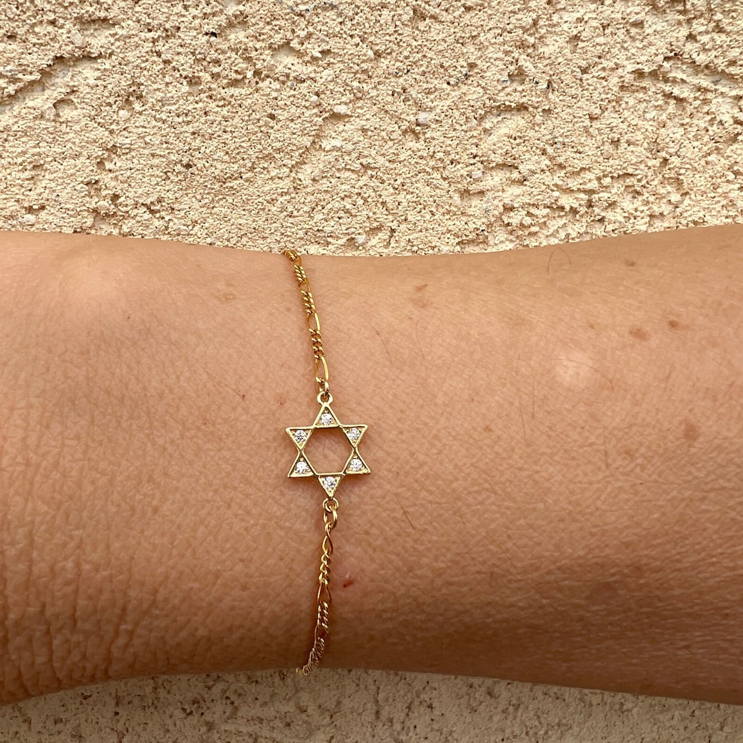 Star of David Bracelet, Gold Bracelet, Magen David Bracelet, Judaica ...