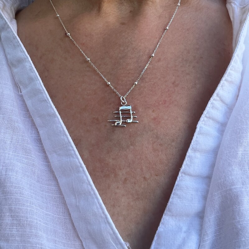 Music Note Necklace - Etsy