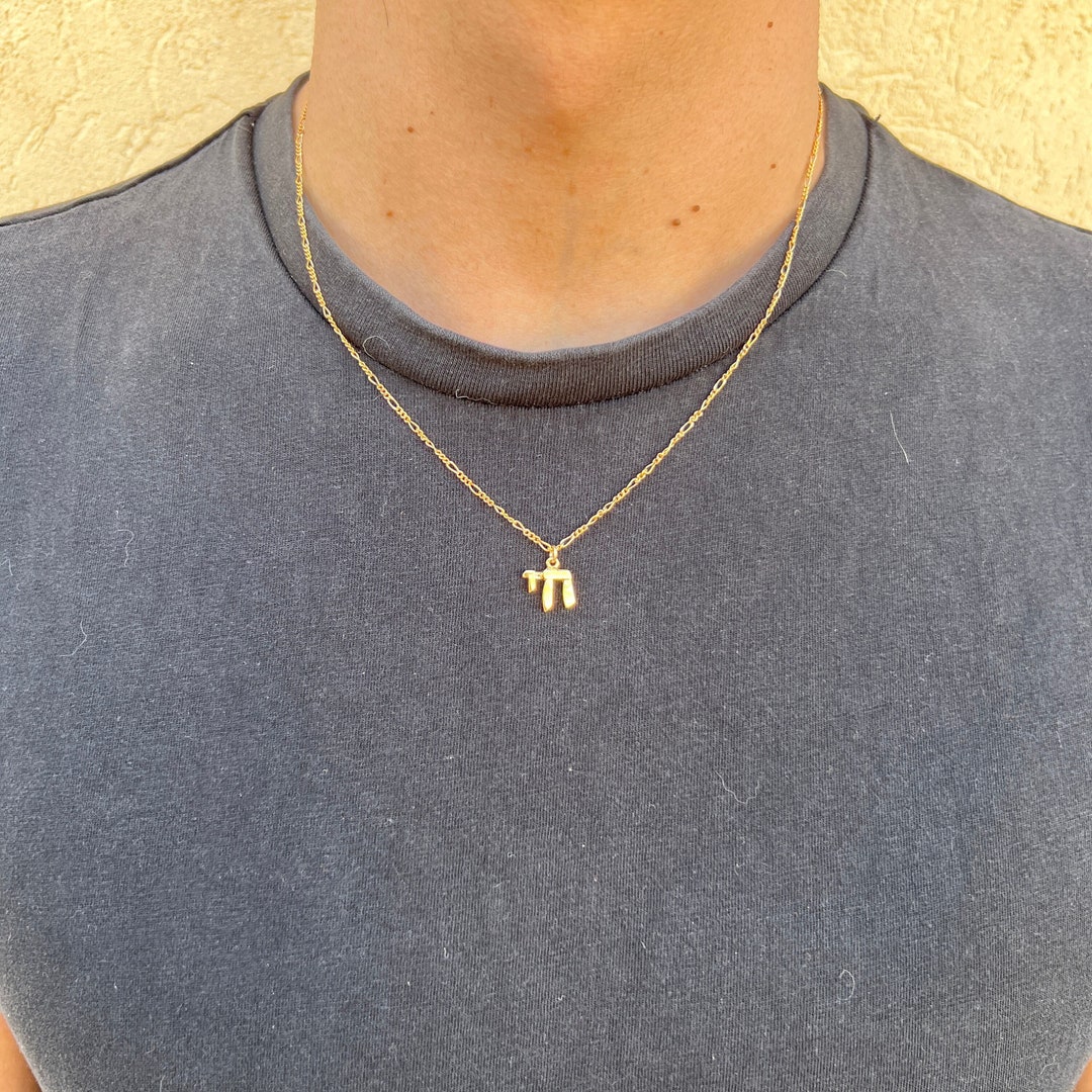 Chai Necklace Men, Chai Pendant Necklace, Jewish Gifts, Judaica Jewelry ...