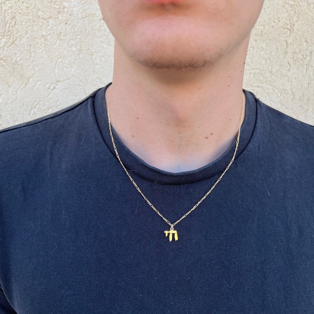 Chai Necklace Men Chai Pendant Necklace Jewish Gifts - Etsy