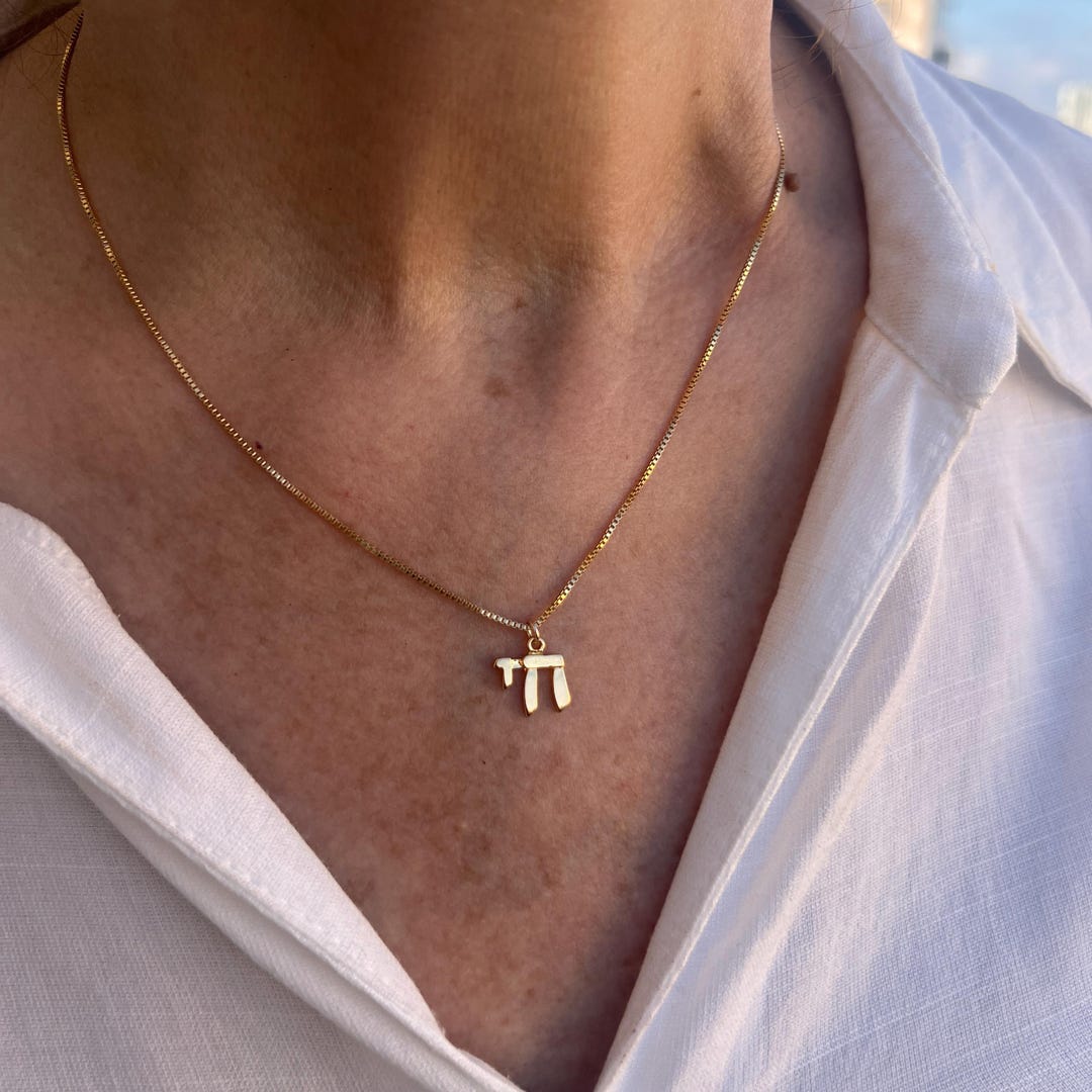 Chai Necklace, Chai Jewish Necklace, Jewish Jewelry, Israel Necklace ...