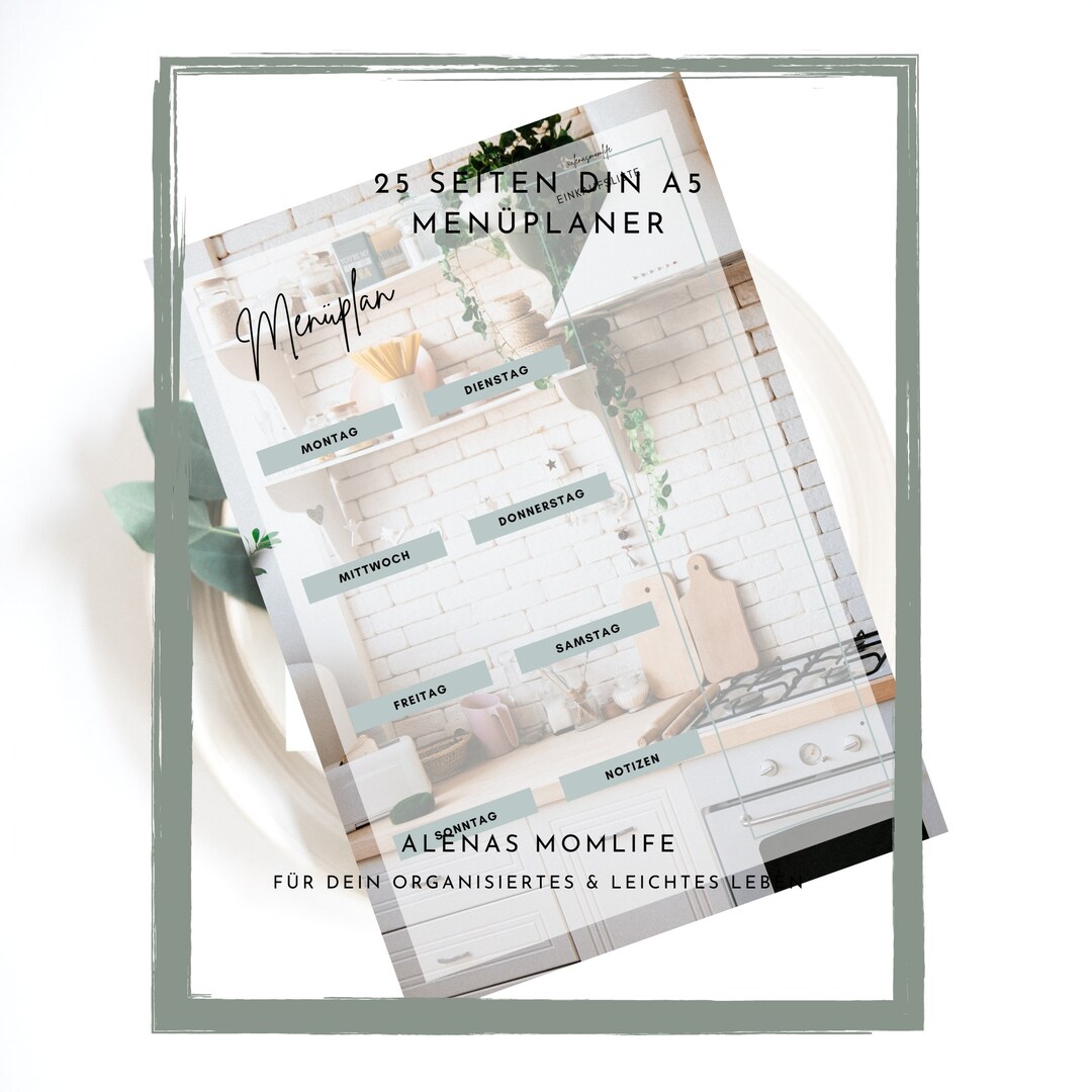 25 Pages Menu Planner A5 MENU DINNER Menu Template Menu - Etsy