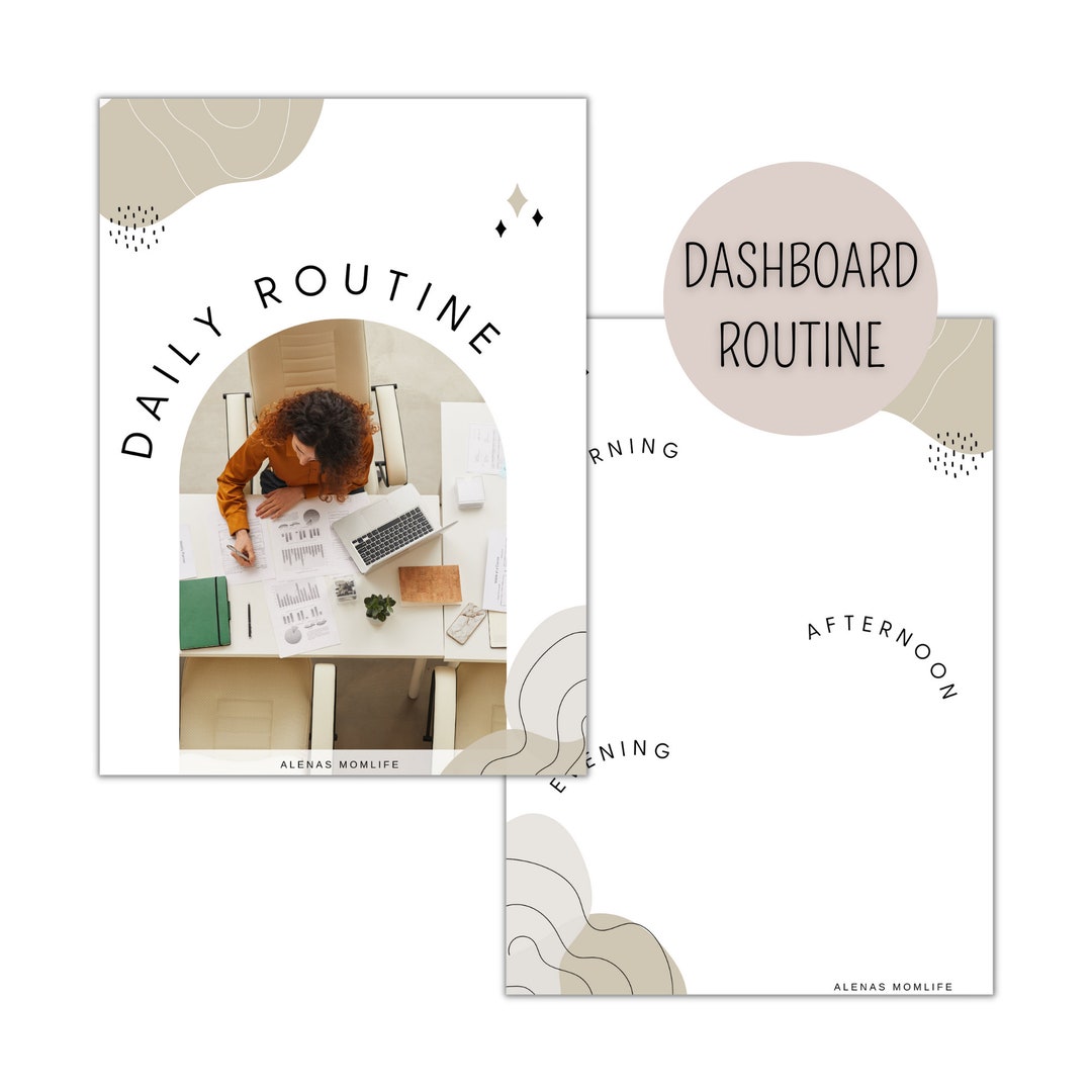 Daily Routine Dashboard I Minimalist Dashboard A5 A6 B6 Half Letter ...
