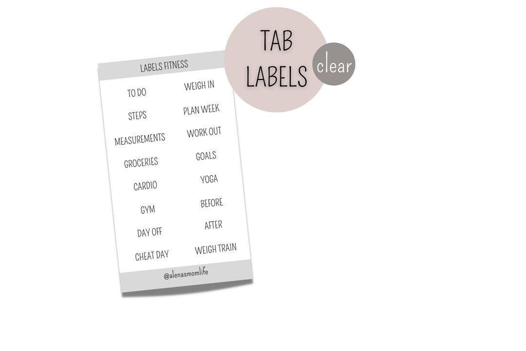 Transparent Stickers / Labels fitness for Planner Registers, Side Tabs ...