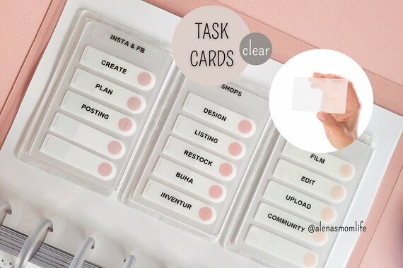 Planner Task Cards MINIMALIST Blank White Black / Luxury - Etsy