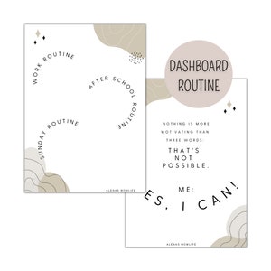 Daily Routine Dashboard I Minimalist Dashboard A5 A6 B6 Half Letter ...