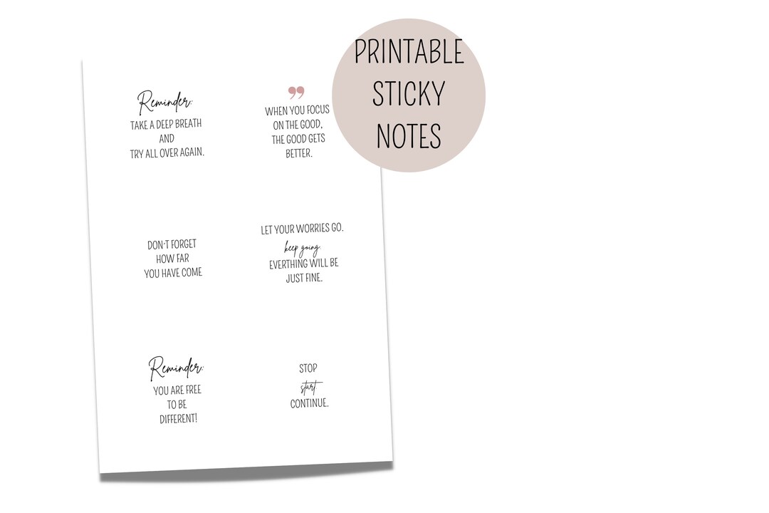 Sticky Notes Reminer, Post Its Reminders Digital Download, Calendar ...