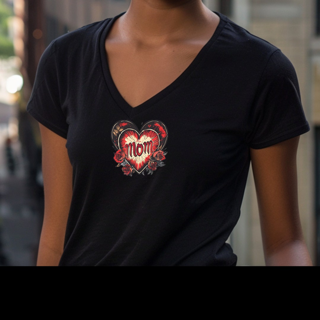 Punk Mom Heart, Mom Heart Tee Shirt, Hip Mom Tee Shirt, Mothers Day Tee ...