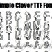 Shamrock Alphabet Four Leaf Clover TTF Font. St. Patrick's Day Font ...