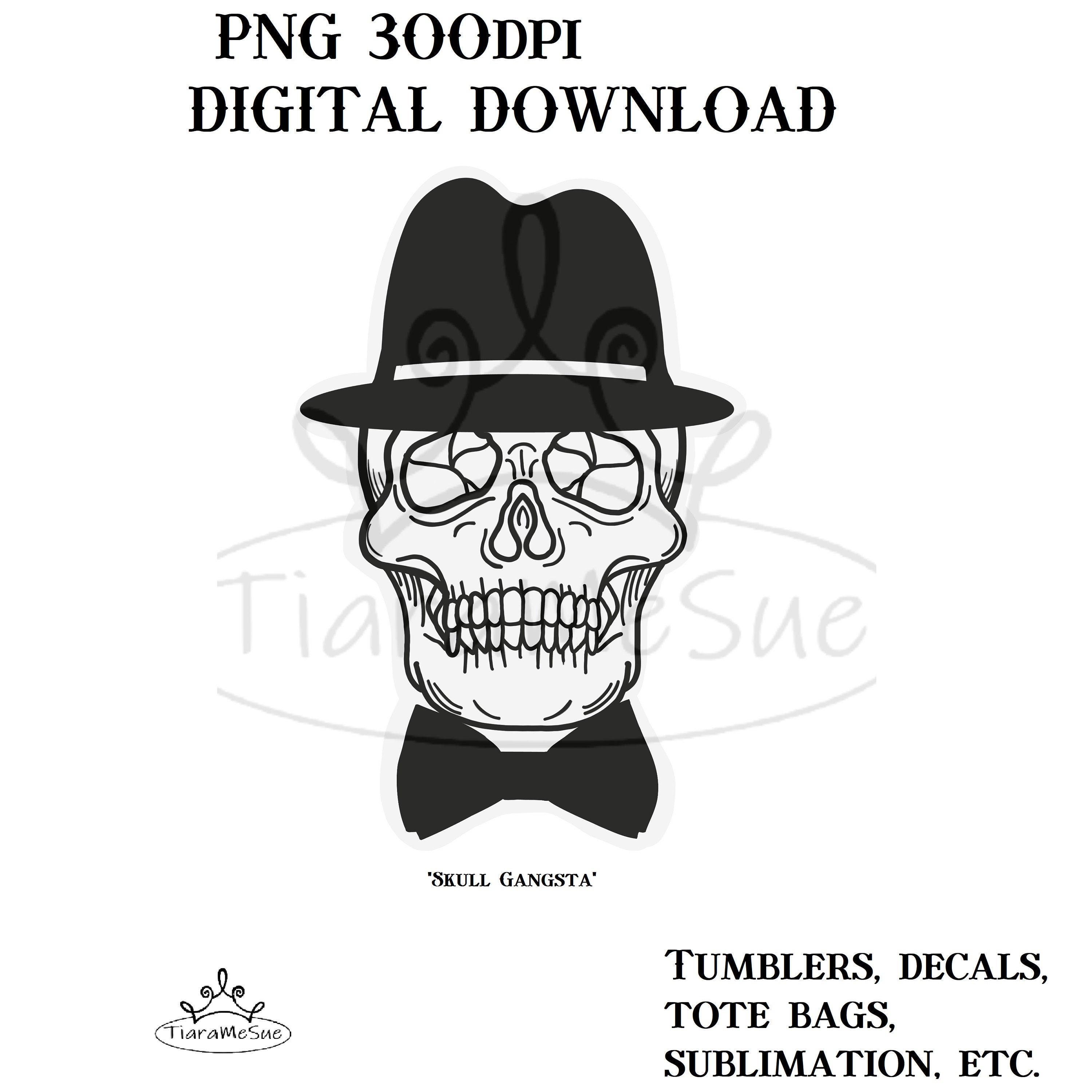 DIGITAL DOWNLOAD Skull Gangsta Png Sublimation Design Decal - Etsy