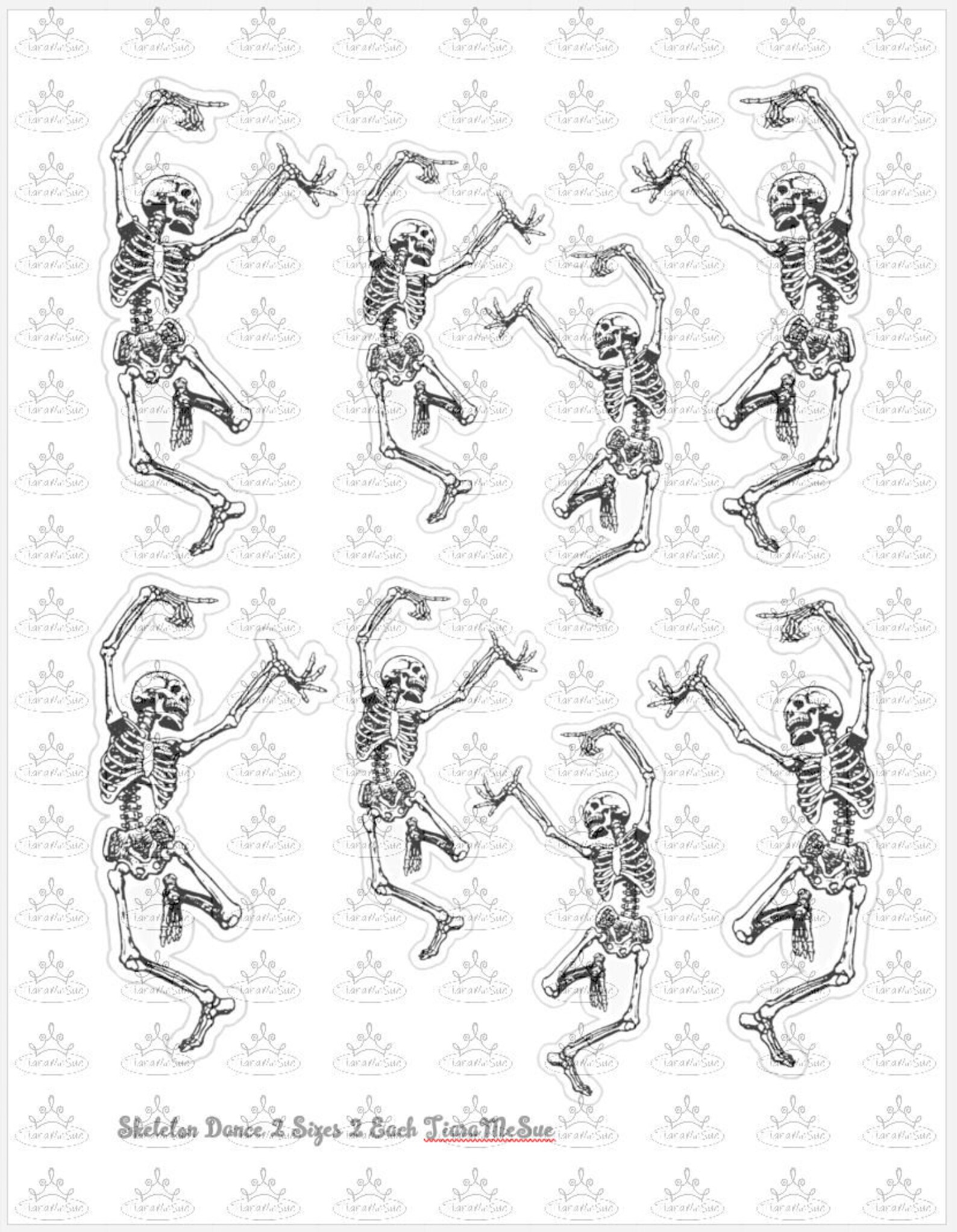 Skeleton Dance Print Your Own Sticker Page Digital Download - Etsy