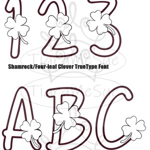 Shamrock Alphabet Four Leaf Clover TTF Font. St. Patrick's Day Font ...