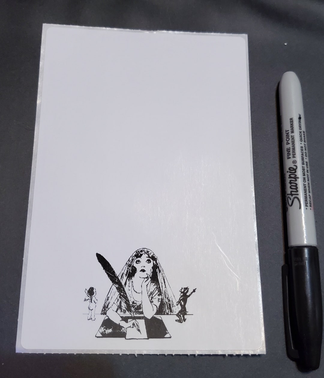 Author Signature Bookplate - Woman Plotting - Stacks of 20/50/100 ...