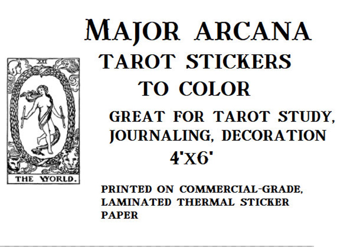 MAJOR ARCANA Tarot Stickers to Color (4x6) - Etsy