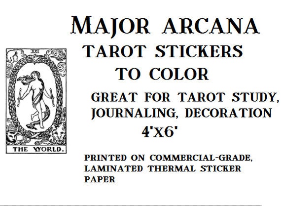 MAJOR ARCANA Tarot Stickers to Color 4x6 | Etsy