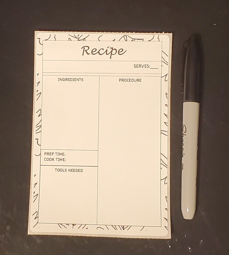 Adhesive Recipe Cards (stack of 20) Perfect for Mailing in All-occasion ...