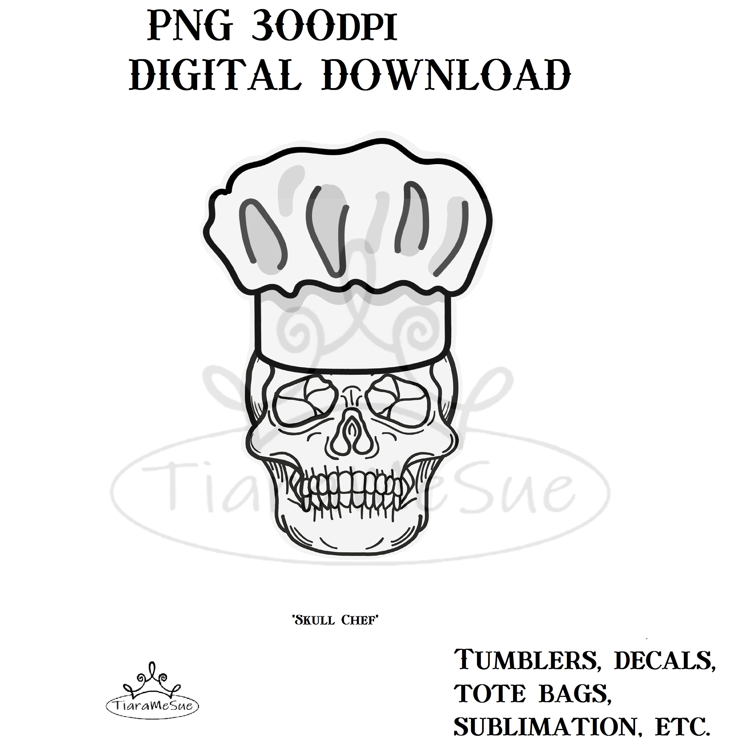 DIGITAL DOWNLOAD "skull Chef" Png, Sublimation Design, Decal ...