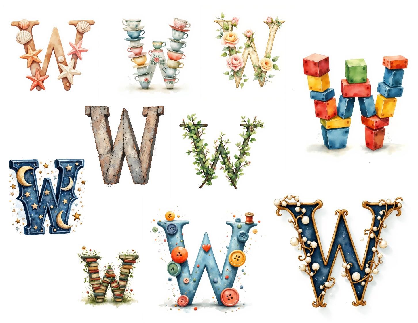 Designer PNG Alphabet Letters for Junk Journals, Scrapbooks, Paper ...
