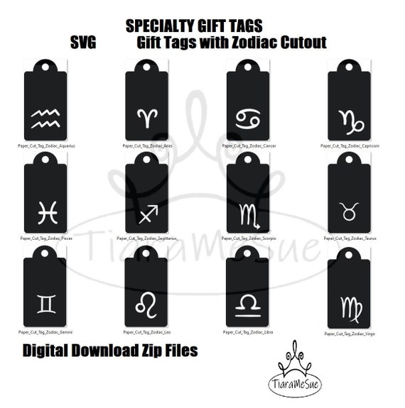 Specialty Gift Tags / Zodiac Gift Tags / SVG Cut File Gift | Etsy