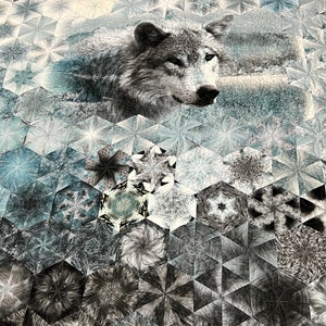 Wolf Themed One Block Wonder King Size Handmade Quilt That’s 101 Long ...