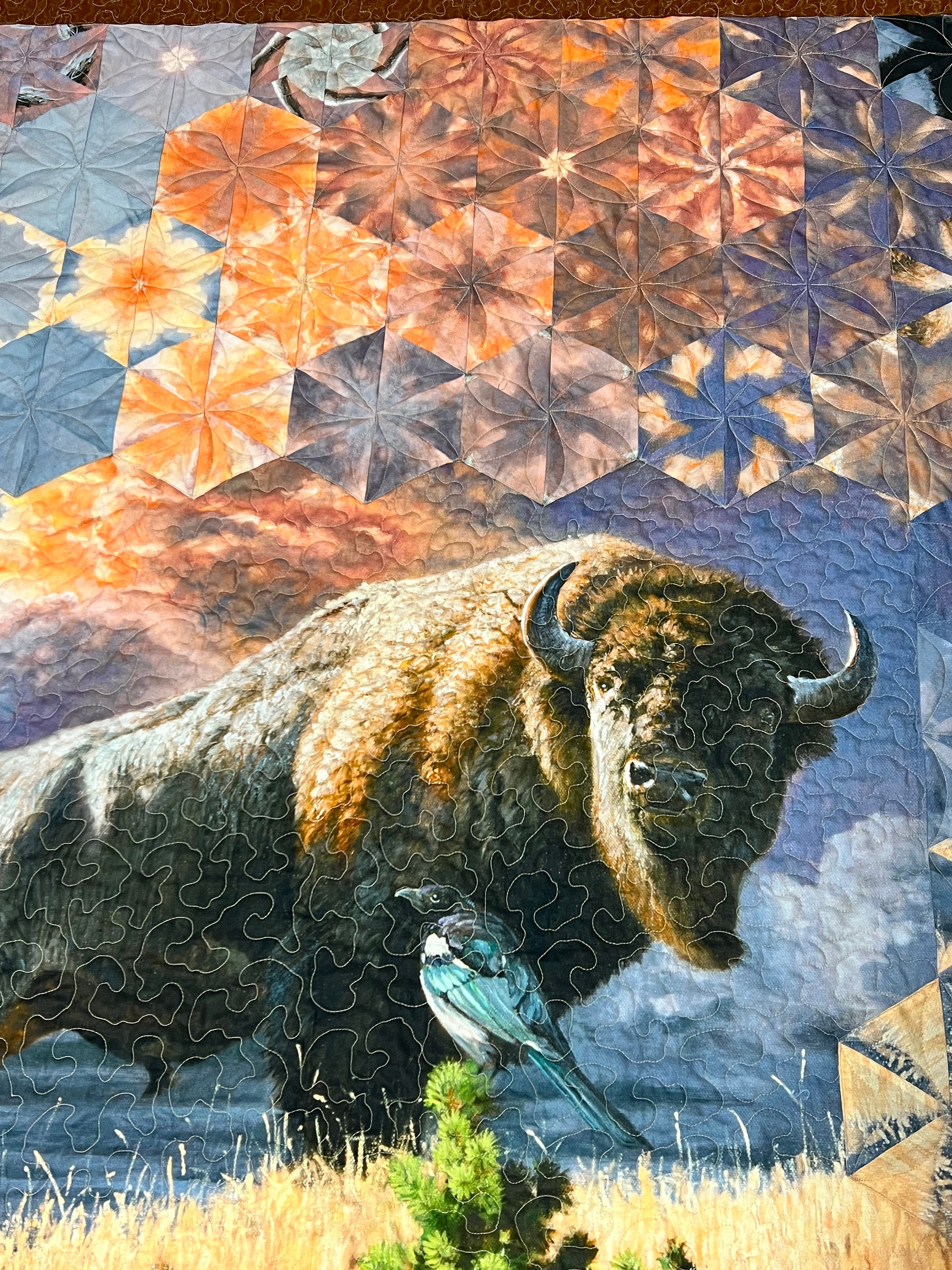 King Size One Block Wonder Handmade ‘buffalo’ Quilt That Measures 97 ...