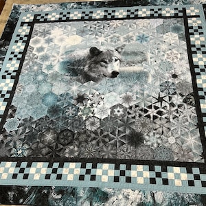 Wolf Themed One Block Wonder King Size Handmade Quilt That’s 101 Long ...