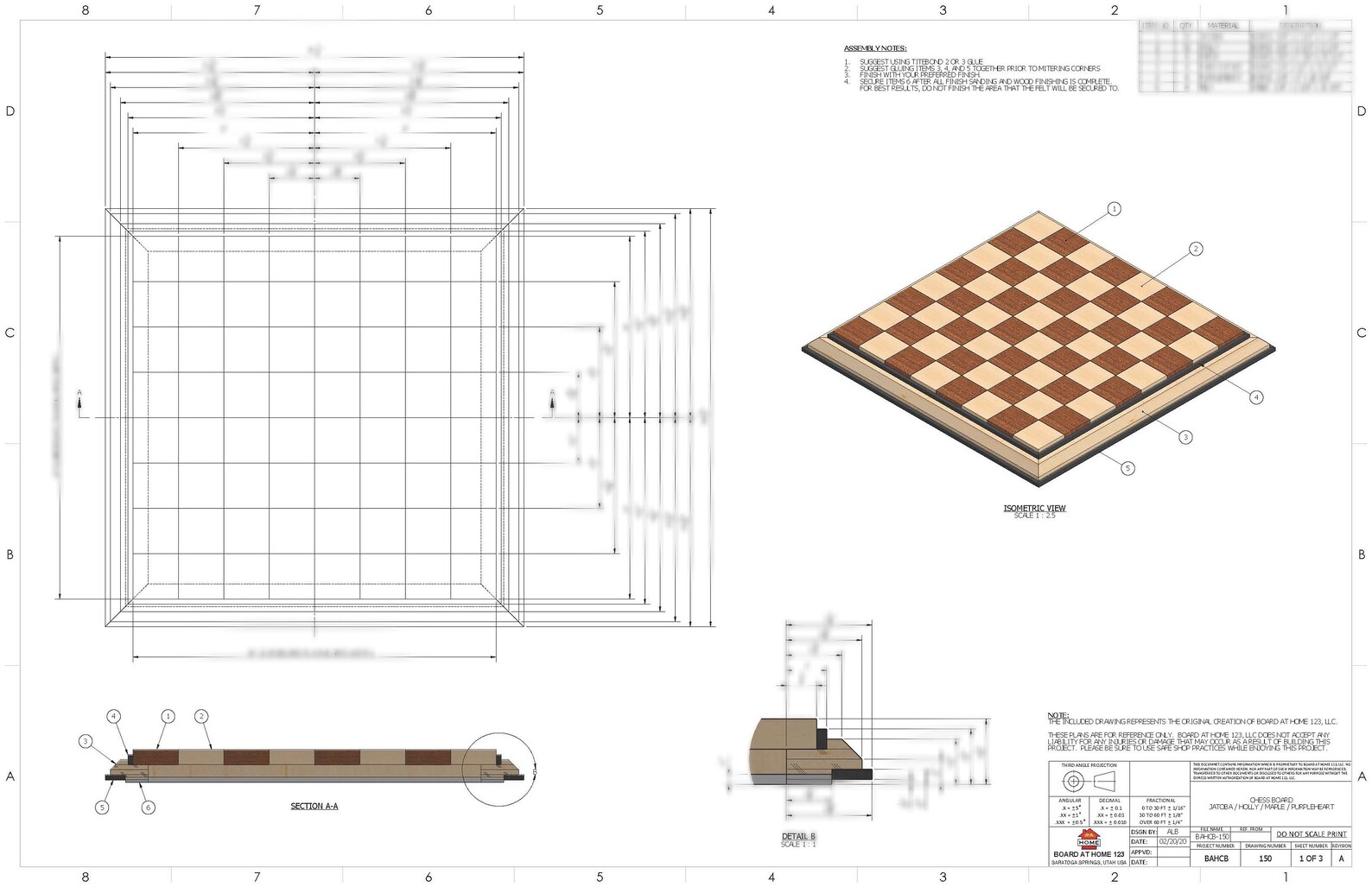 Plans to Build Your Own Heirloom Quality Hardwood Chess Board - Etsy