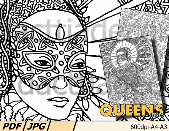 2 Printable Coloring Pages Adult Renaissance Floral | Etsy