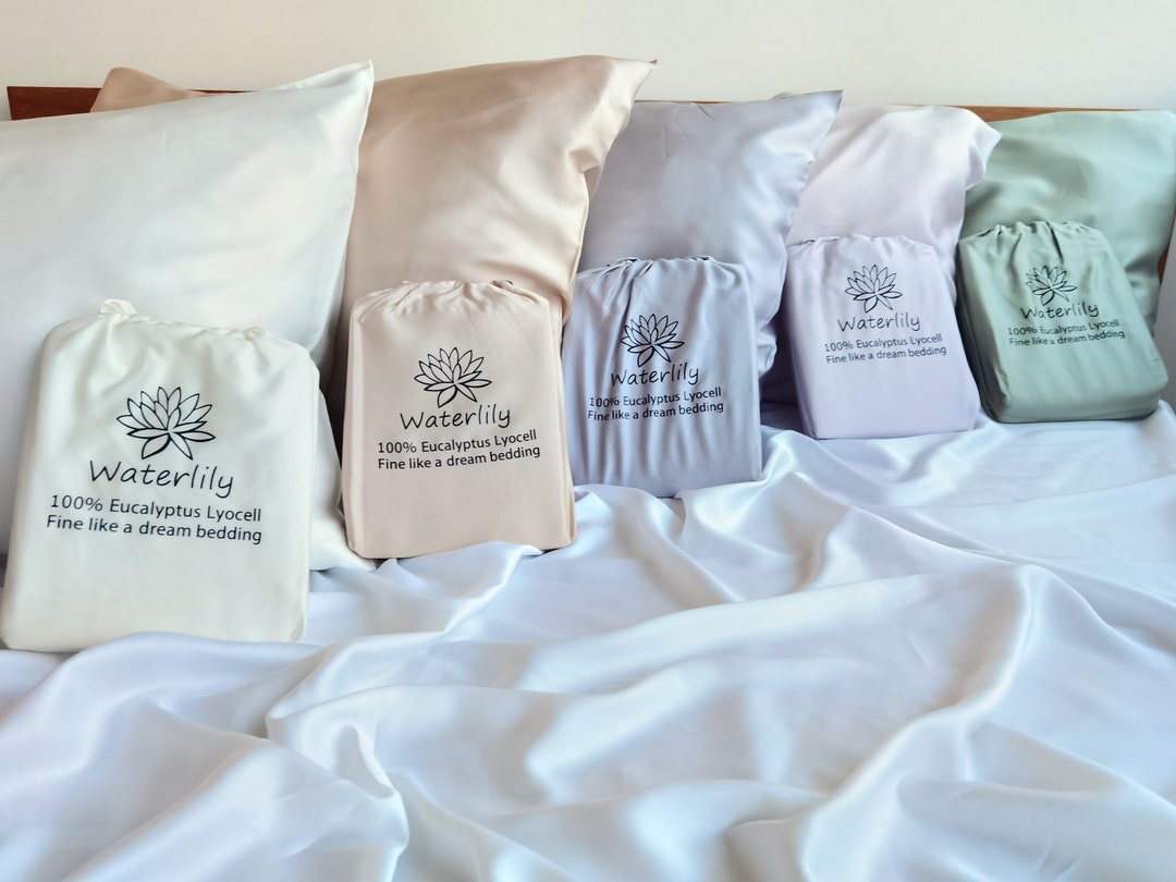 100% Tencel Lyocell Pillowcase Set Eucalyptus Silk Natural Organic ...