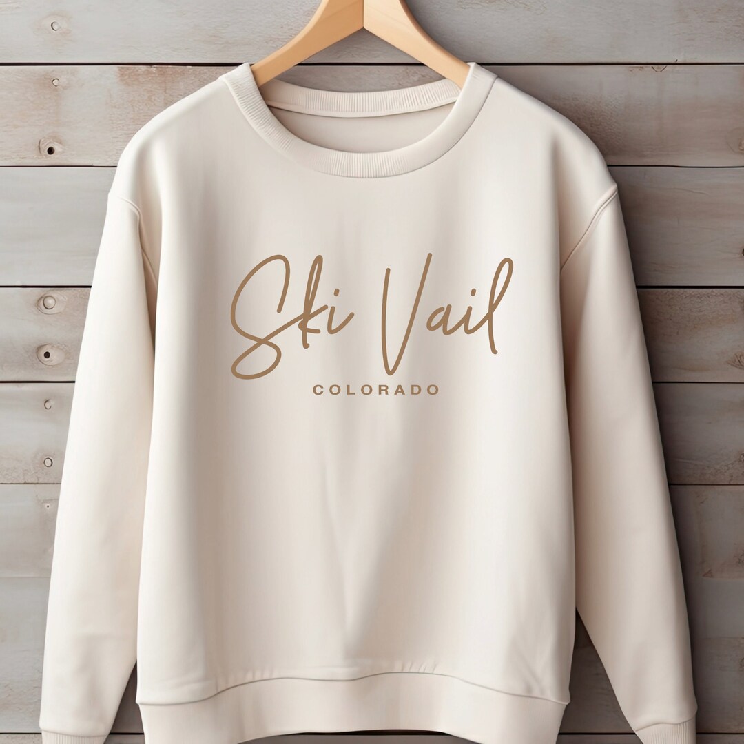 VAIL COLORADO Sweatshirt PUFF Logo Crewneck Tourist Ski Town Sweatshirt ...